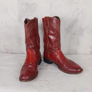 Vintage Justin Lizard Skin Roper Cowboy Riding Boots Made in the USA ...