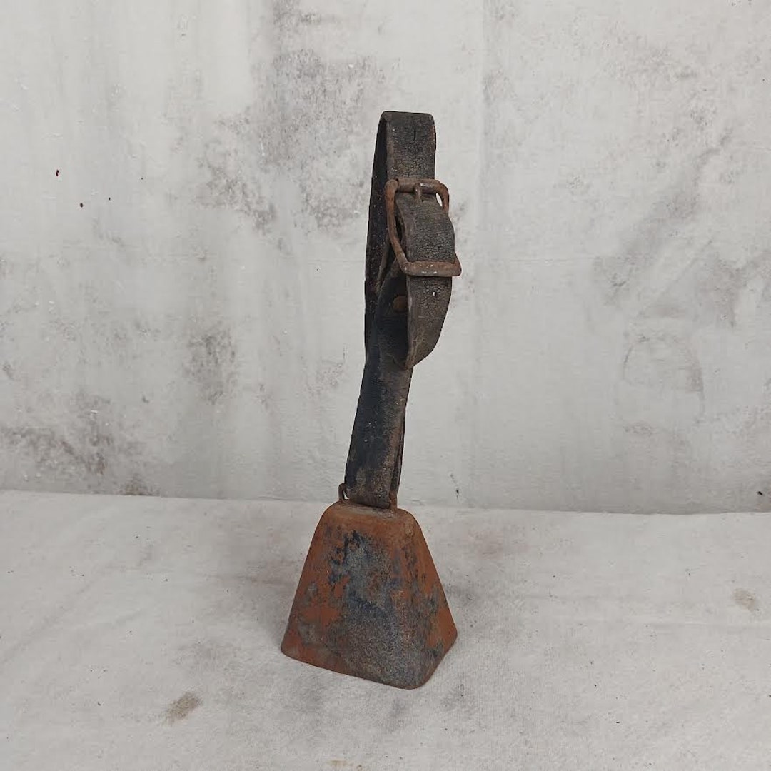 Vintage Cow Bell With Thick Leather Strap Collar - Etsy