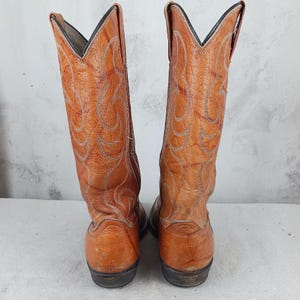 Vintage Full Leather Cowboy Boots Men's Size 9 1/2 - Etsy