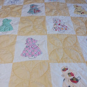 Antique Handsewn Sun Bonnet Sue Cotton Quilt With Cotton Batting - Etsy