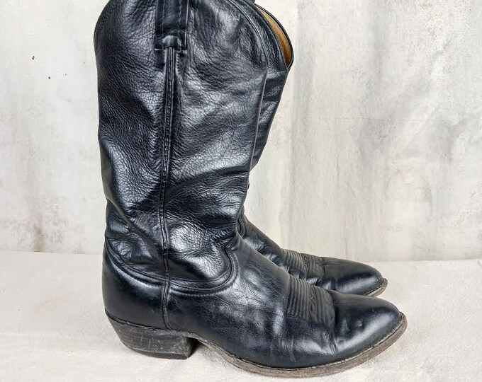 Vintage Black Tony Lama Style 6156 Cowboy Boots Men's Size 10 1/2 - Etsy