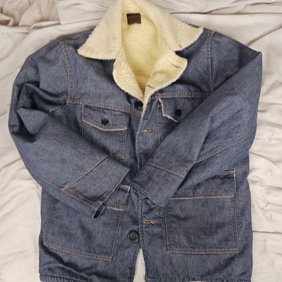 Vintage Sears Denim Chore Coat Barn Trucker Jacket Me… - Gem