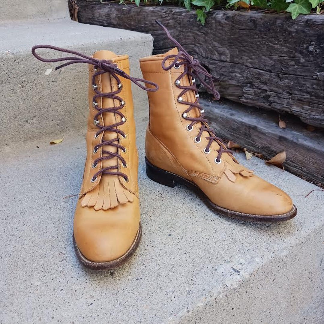 Vintage Justin Buckskin Packer Boots Made in the USA Women's Size 5 1/2 ...