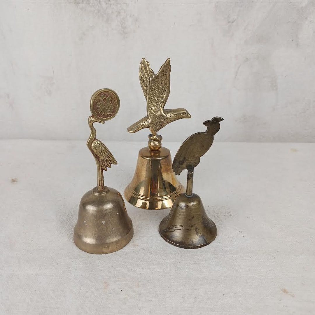 Vintage Brass Bells Bird Bells Set of Three - Etsy