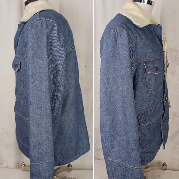 Vintage Sears Denim Chore Coat Barn Trucker Jacket Me… - Gem