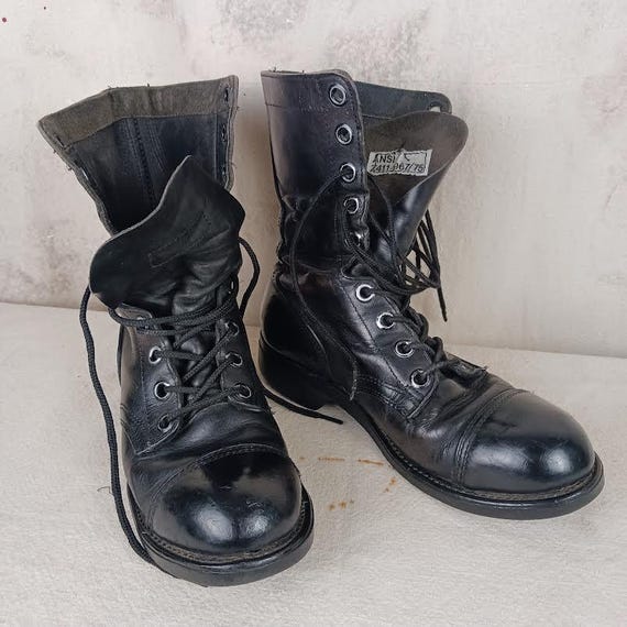 Vintage US Army Combat Work Punk Goth Boots Women's S… - Gem