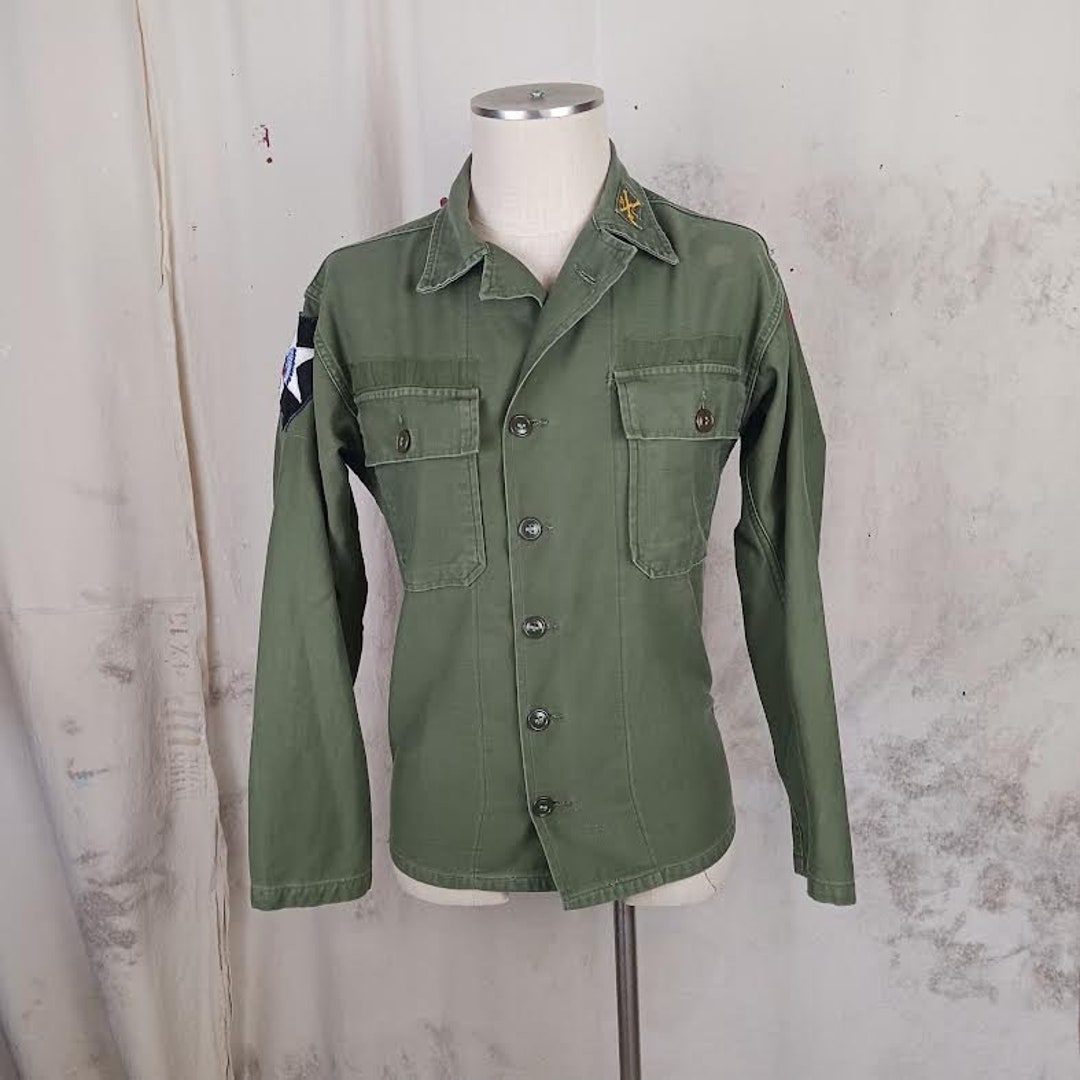 Vintage 60's US Army Cotton Sateen OG 107 Shirt Men's Size Small - Etsy