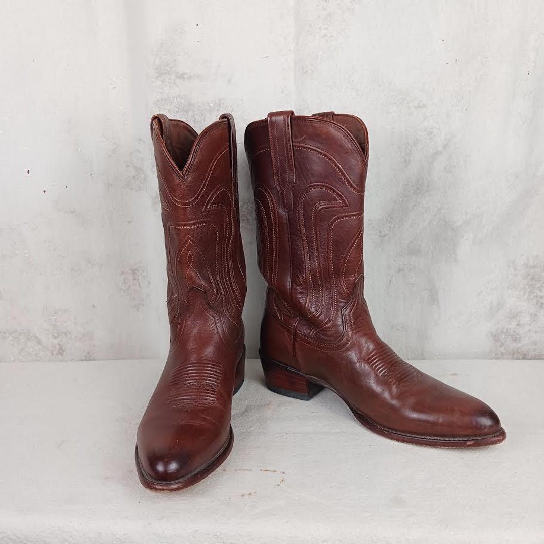 Brown Leather Tecovas Handmade Cowboy Boots Men's Size 12 B - Etsy
