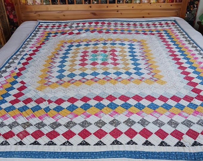 Antique Cotton Hand Sewn Patchwork Quilt - Etsy