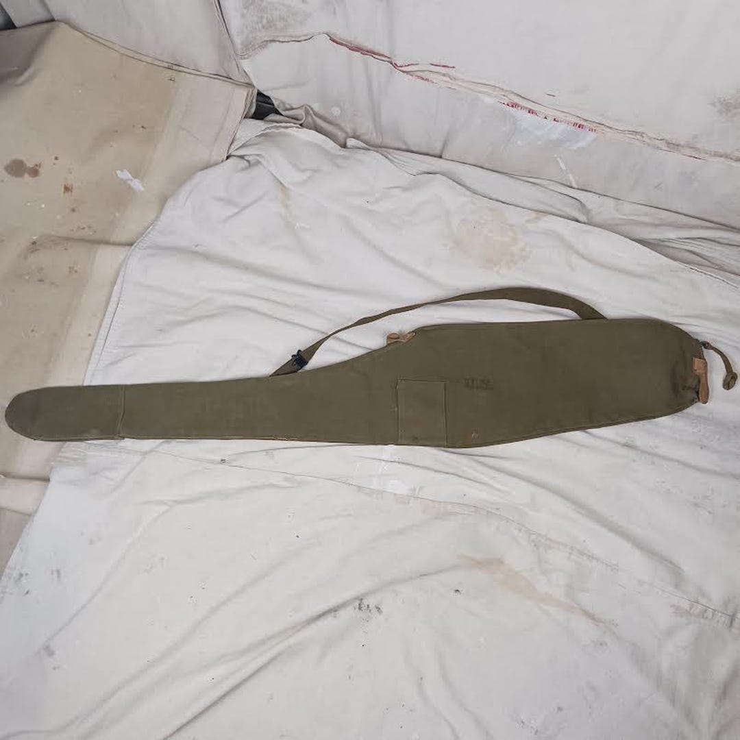 1944 Wwll US Army Cotton Canvas Scabbard With Leather Trim Gun Case ...