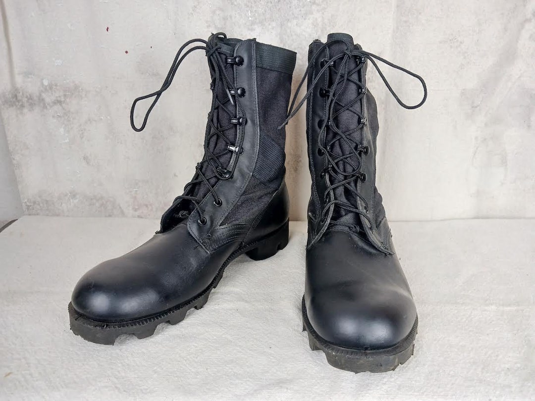 Vintage Unworn US Army Leather and Canvas Combat Paratrooper Boots 1993 ...