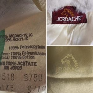 Vintage Jordache Faux White Fox Fur Coat Made in the USA Women's Size ...