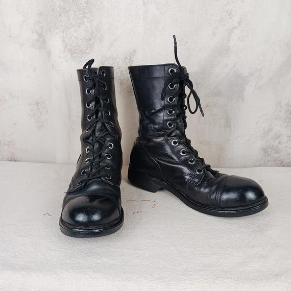 Vintage US Army Combat Work Punk Goth Boots Women's S… - Gem