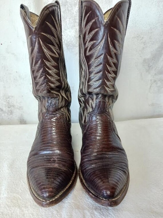 Vintage Dan Post Lizard Skin Cowboy Western Riding Bo… - Gem