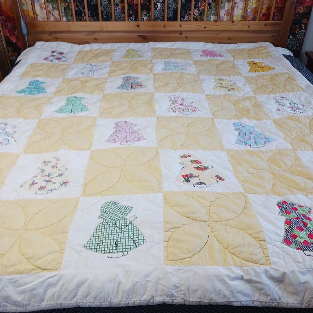 Antique Handsewn Sun Bonnet Sue Cotton Quilt With Cotton Batting - Etsy
