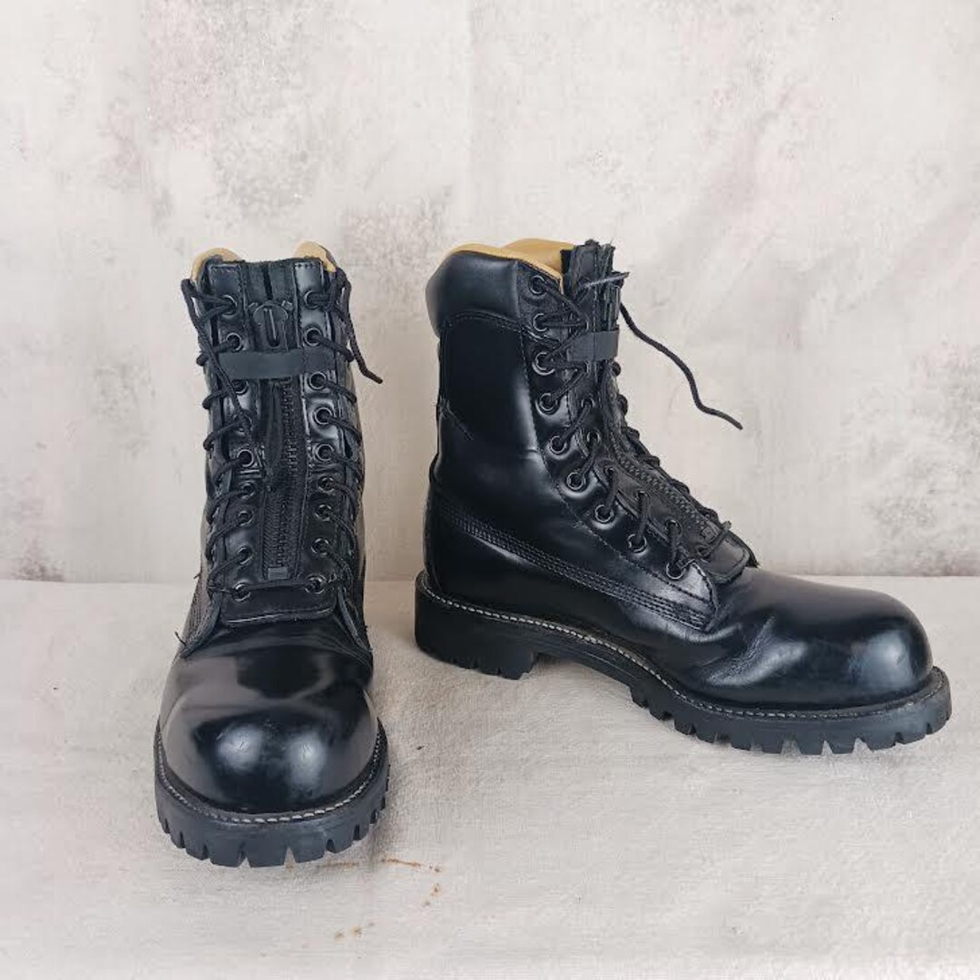 Chippewa Black Leather Combat, Motorcycle Work Boots Women's Size 9 Men ...
