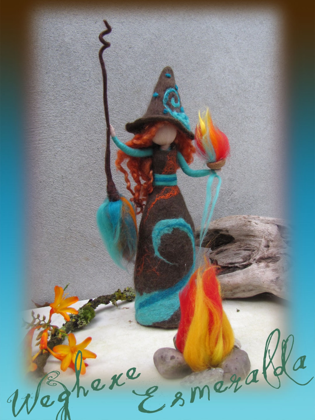 Esmeralda - Felted Witch, Needle Felted and Wet Felted - Etsy