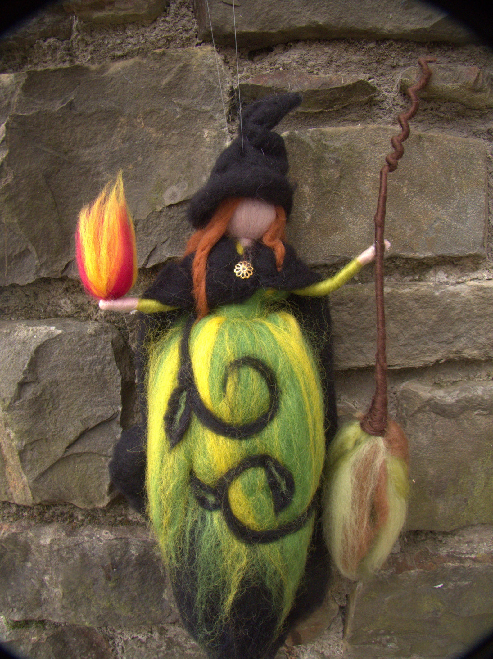 Felted Witch, Needle Felted From Wool, Waldorf Inspired, Seasonal Table ...