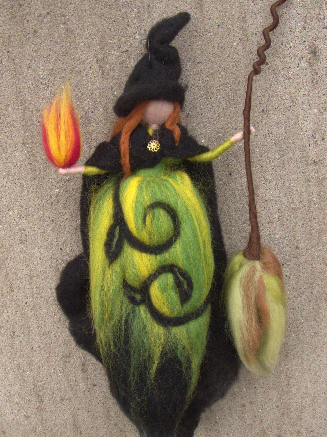Felted Witch, Needle Felted From Wool, Waldorf Inspired, Seasonal Table ...