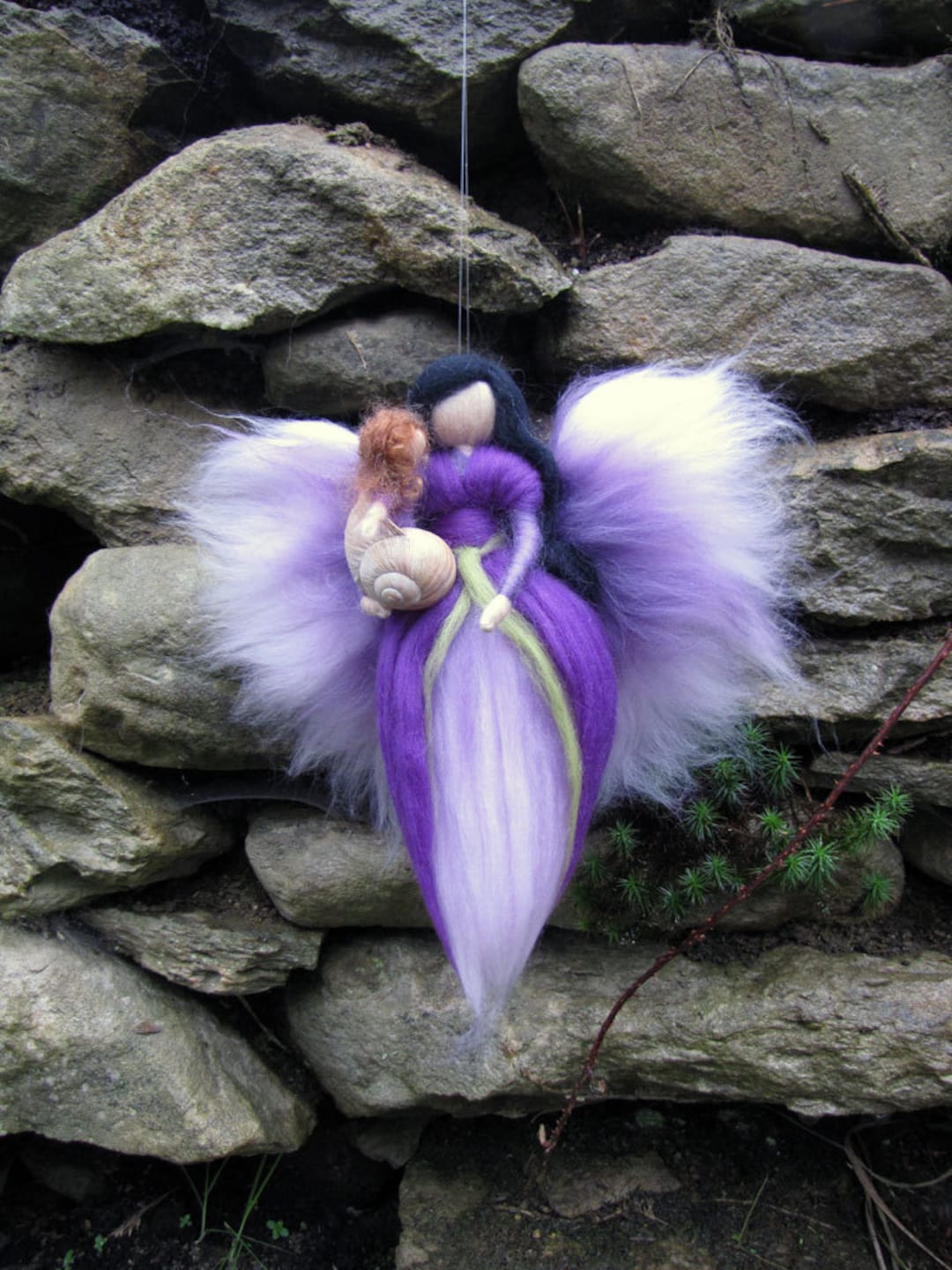 XYLIA- Needle Felted Wool Fairy With Baby,nature Fairy, Waldorf ...