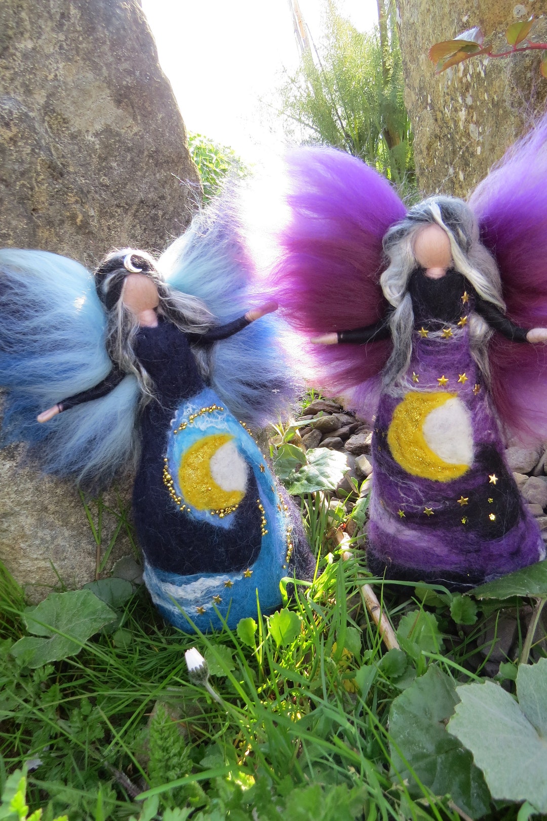 Moon Fairy Felted From Wool, Waldorf Inspired, - Etsy
