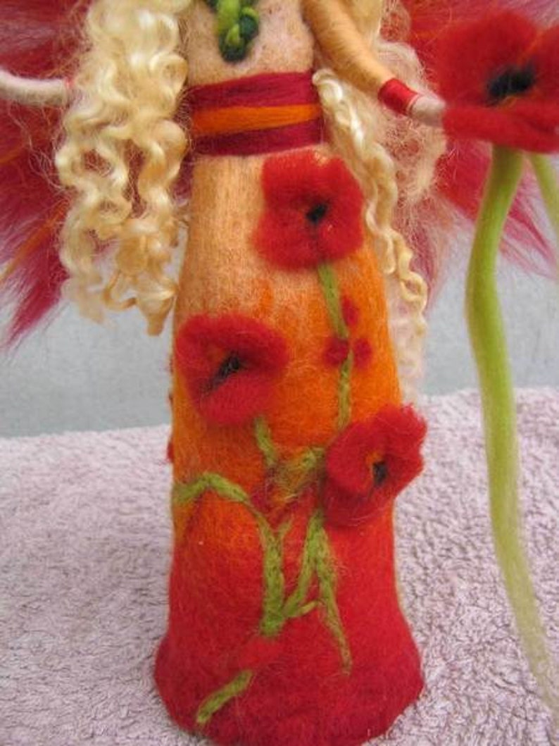 Poppy Fairy, Needle and Wet Felted Waldorf Doll - Etsy