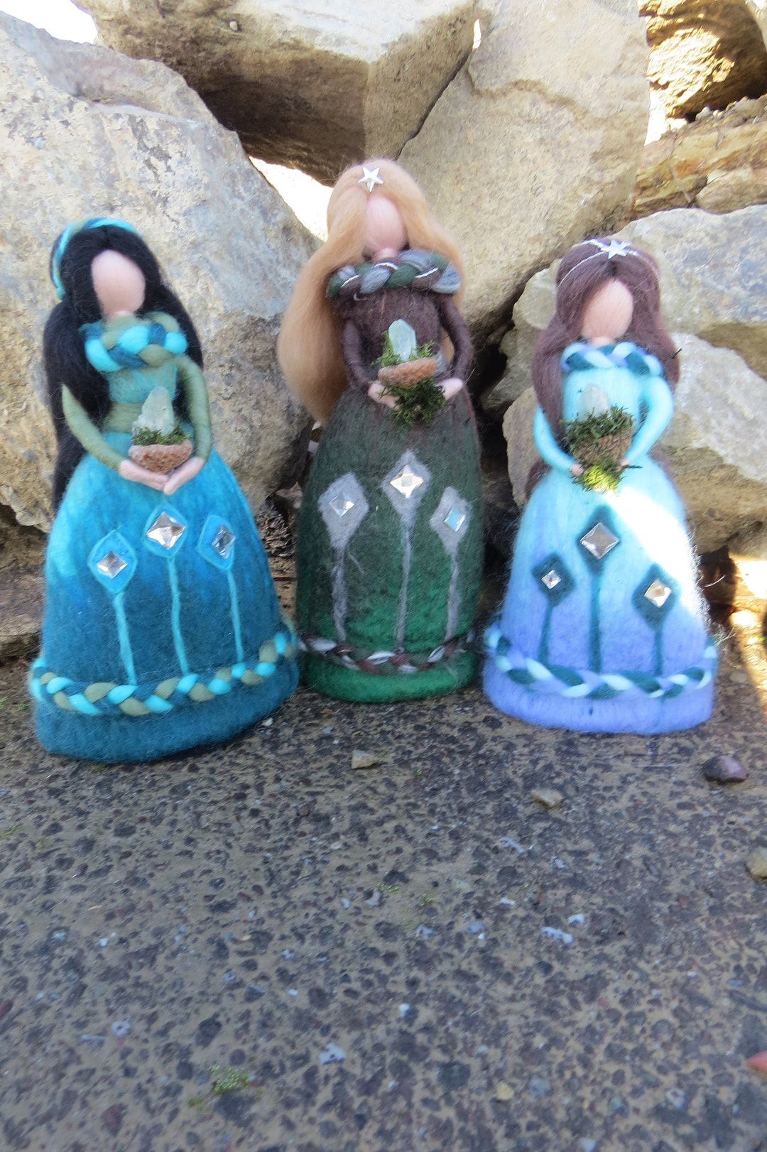 Crystal Carrier / Woman / Fairy, Waldorf Inspired Felted Wool Doll ...
