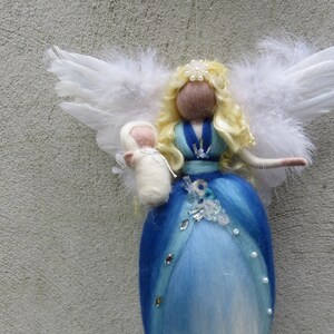 Angel With Baby - Needle Felted Wool Angel, Waldorf Inspired Fairy Doll ...
