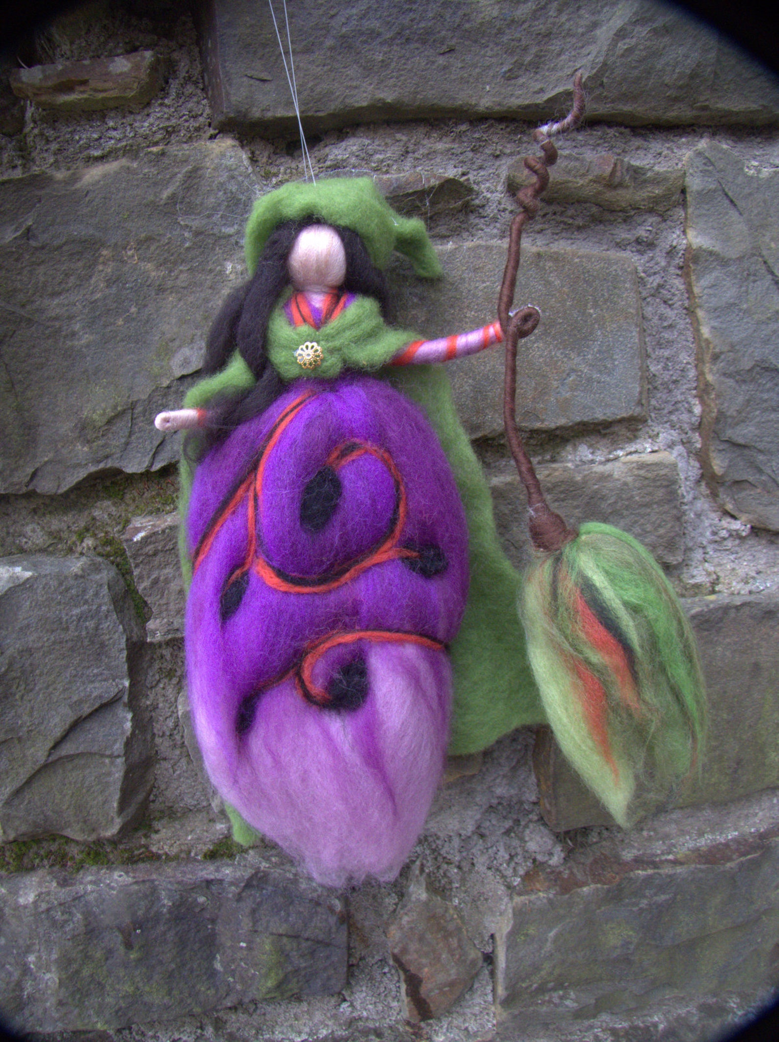 Felted Witch, Needle Felted From Wool, Waldorf Inspired, Seasonal Table ...