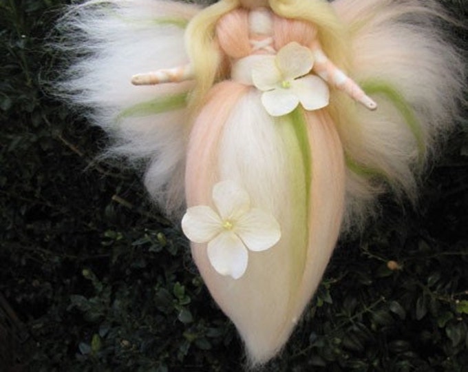 Needle Felted Wool Fairy With Hydrangea Flowers Waldorf - Etsy