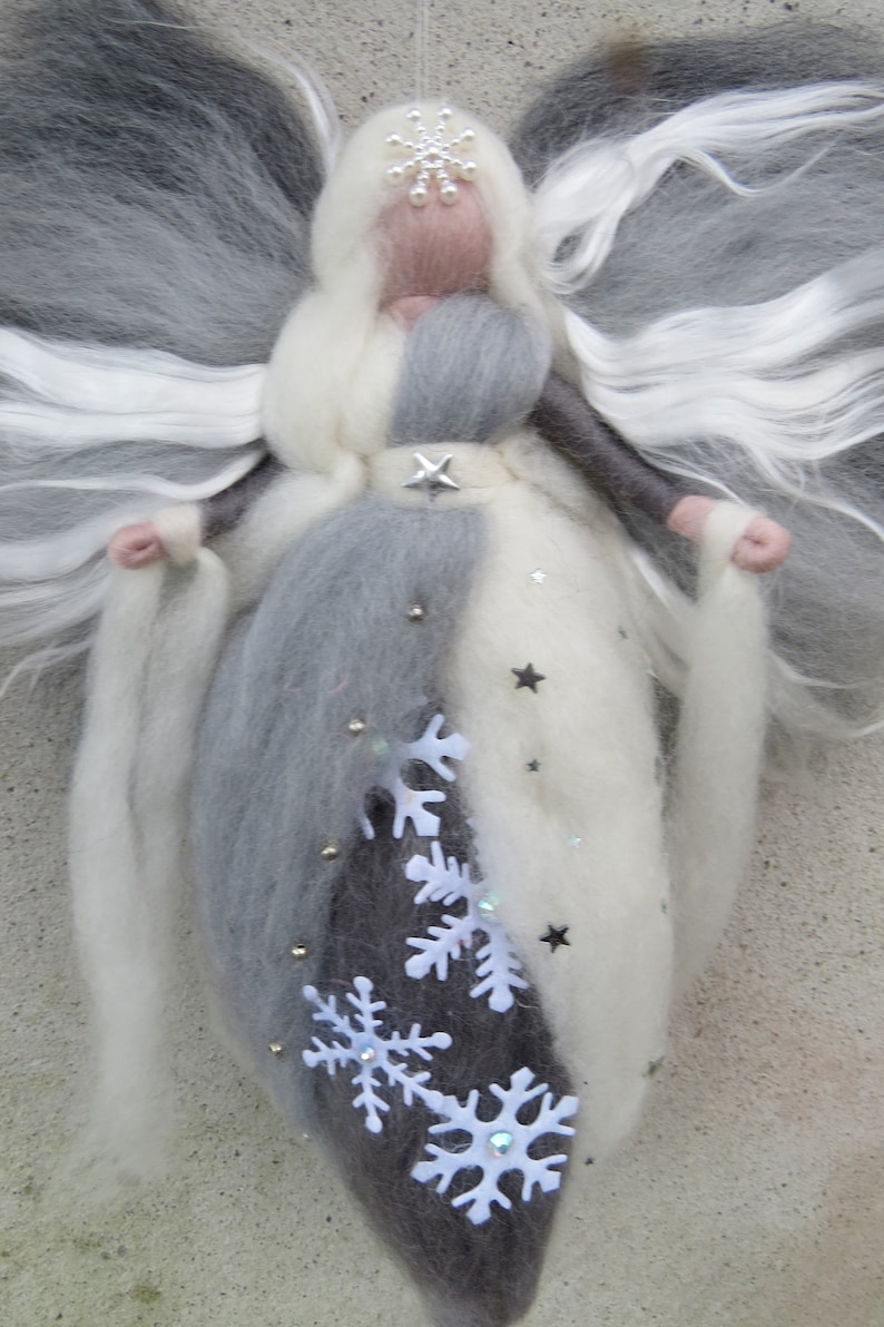 Christmas Angel Needle Felted From Wool, Waldorf Inspried, Winter Fairy ...