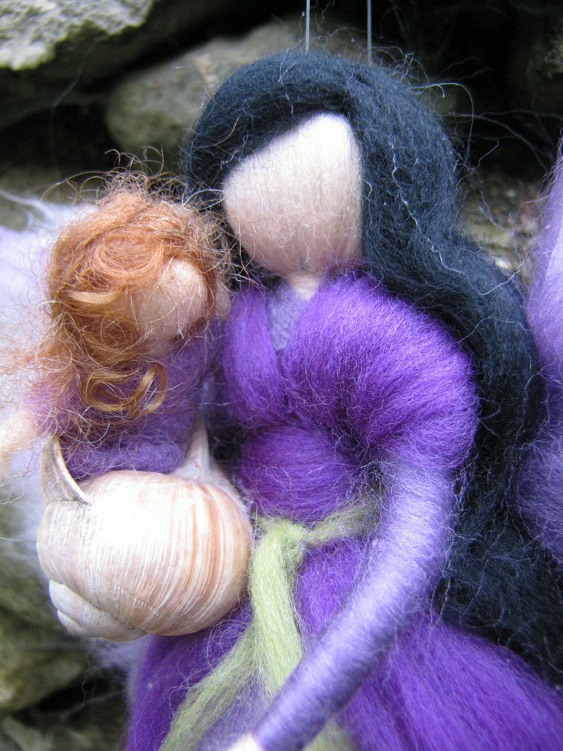 XYLIA- Needle Felted Wool Fairy With Baby,nature Fairy, Waldorf ...