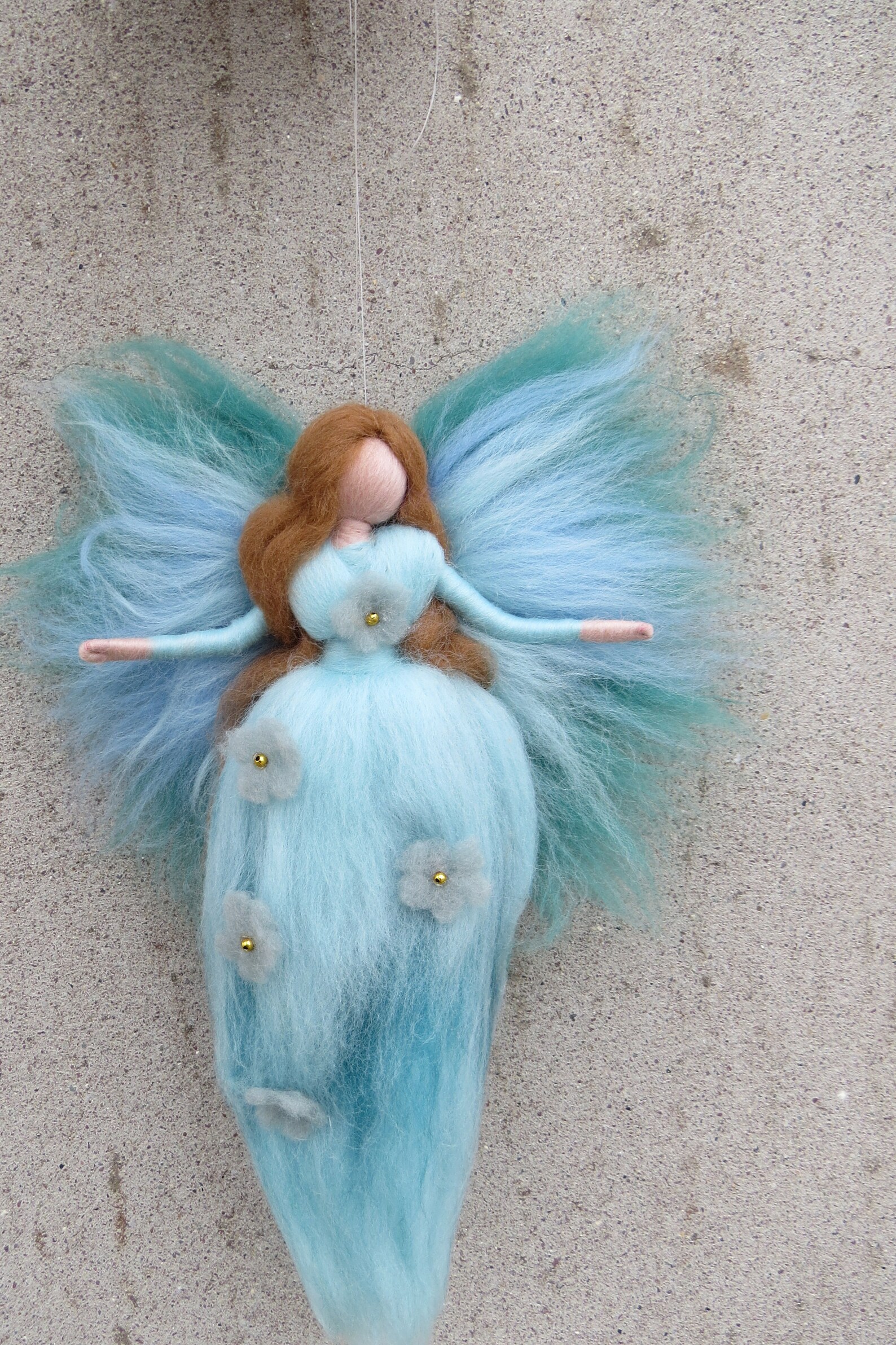 Soft Blue Guardian Angel Needle Felted Wool Angel Waldorf - Etsy