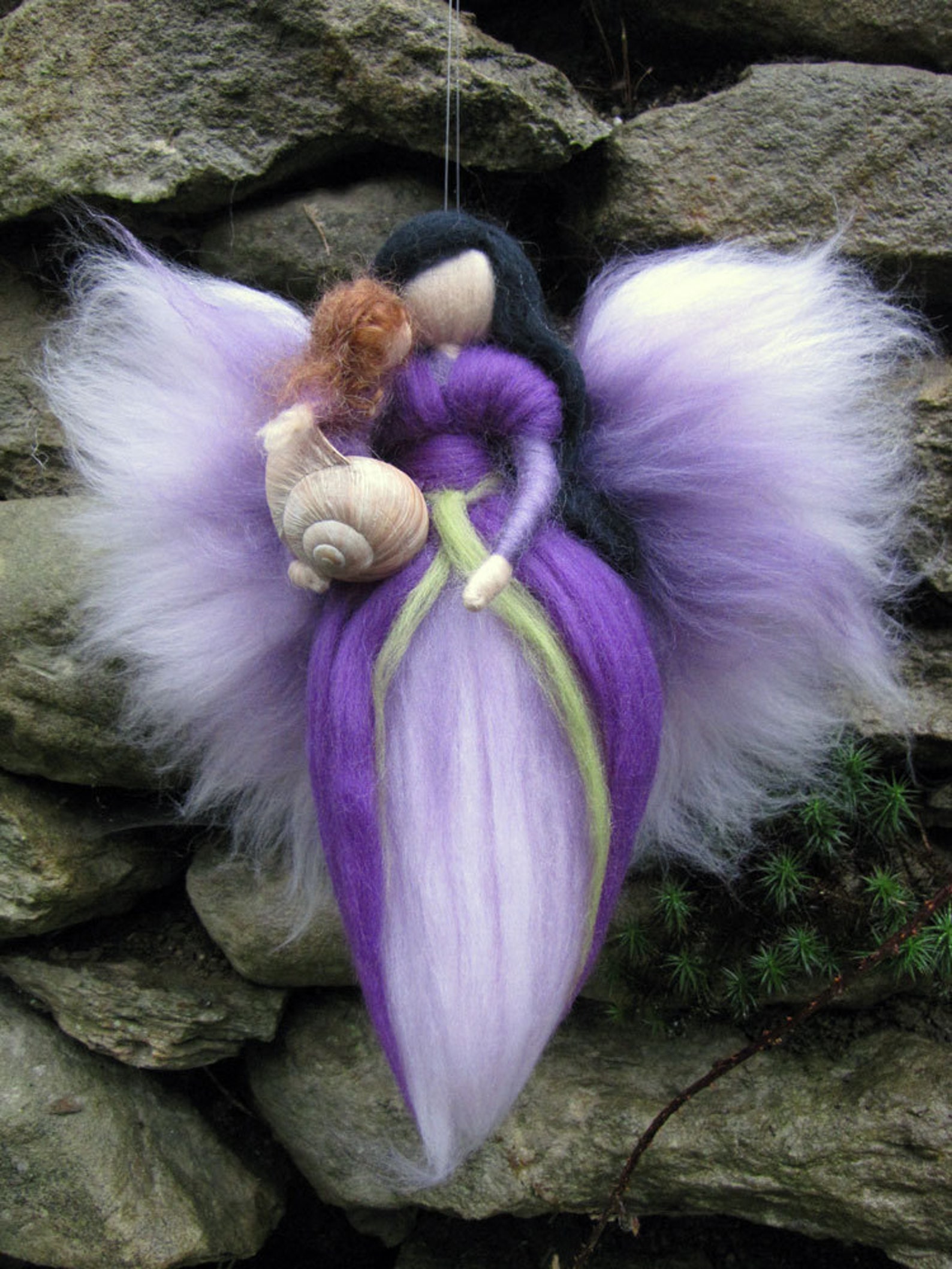XYLIA- Needle Felted Wool Fairy With Baby,nature Fairy, Waldorf ...