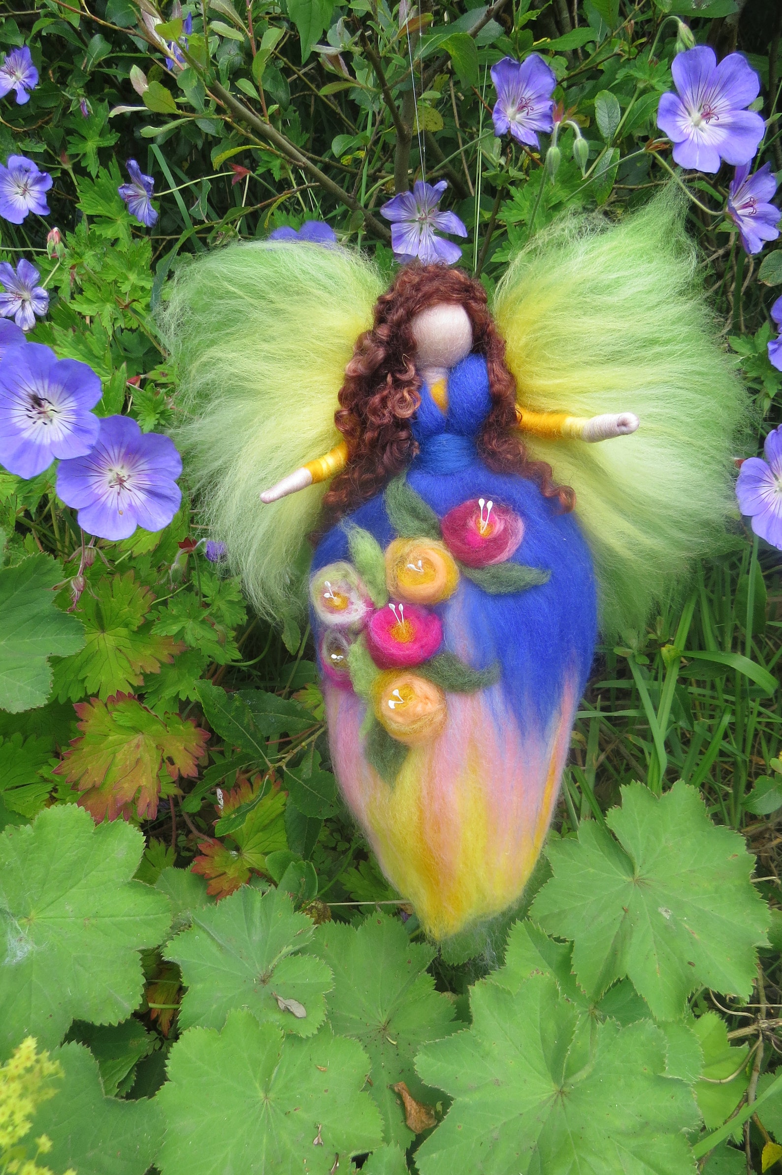 Garden Flower Fairy, Waldorf Inspried Wool Needle Felted Doll - Etsy