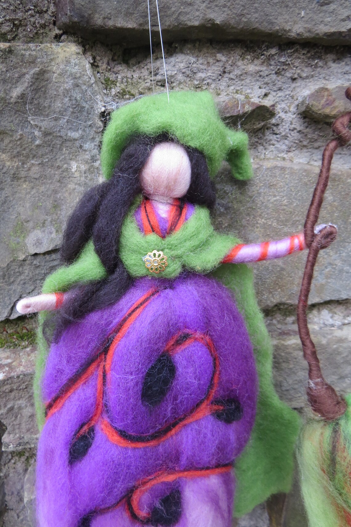 Felted Witch, Needle Felted From Wool, Waldorf Inspired, Seasonal Table ...