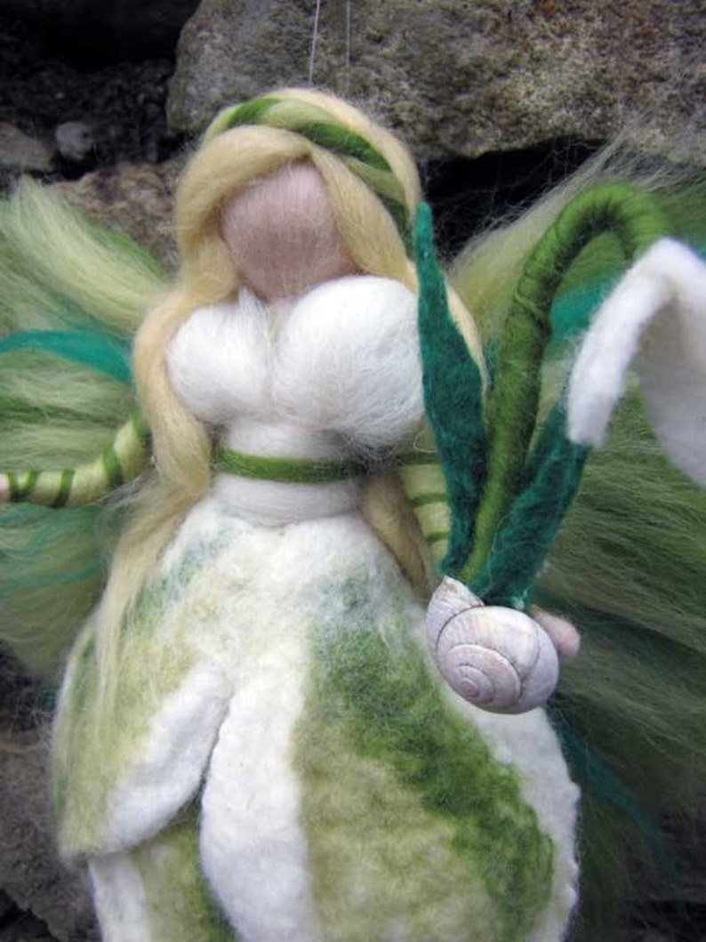 Snowdrop Needle and Wet Felted Wool Fairy Nature Fairy - Etsy