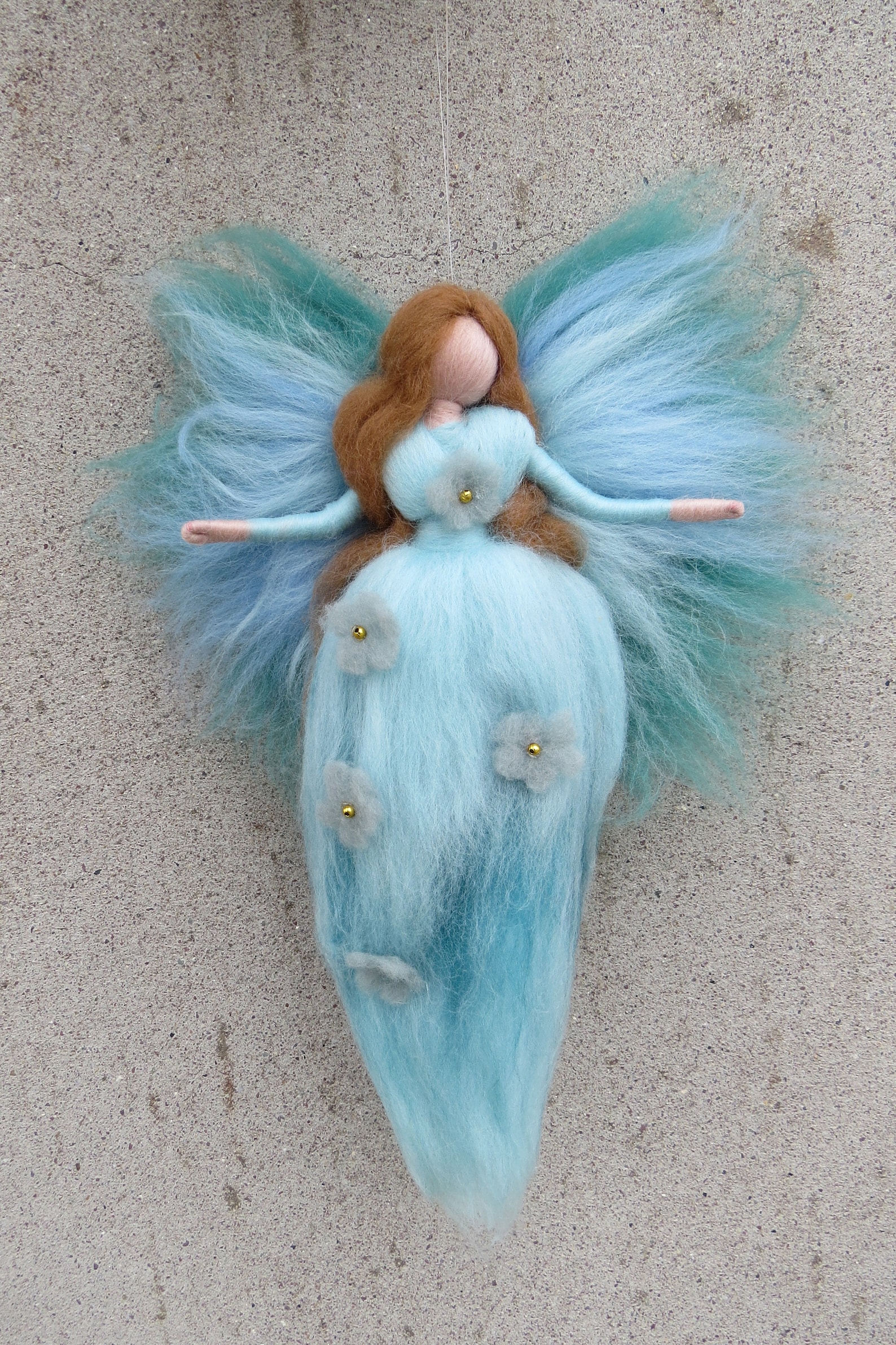 Soft Blue Guardian Angel Needle Felted Wool Angel Waldorf - Etsy