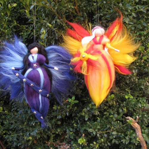 Needle Felted Wool Fairy Flower Fairy Waldorf Inspired Fairy - Etsy