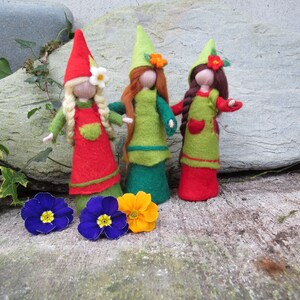 Felted Pixies in Red and Green, Price for One - Etsy