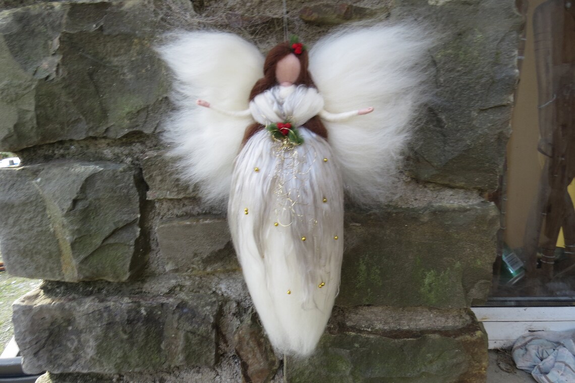 Christmas Angel Needle Felted From Wool Waldorf Inspried - Etsy