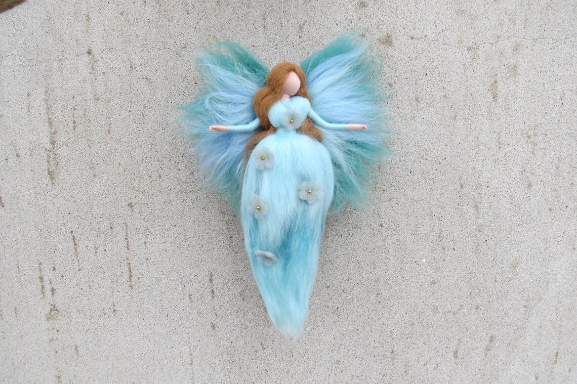 Soft Blue Guardian Angel, Needle Felted Wool Angel, Waldorf Inspired ...