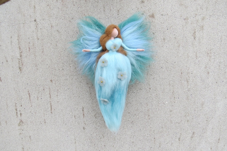 Soft Blue Guardian Angel Needle Felted Wool Angel Waldorf - Etsy