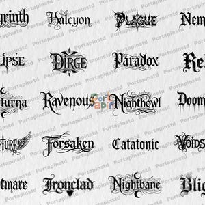 200 Tattoo Quote Stamps | Gothic Lettering Procreate Brushes ...