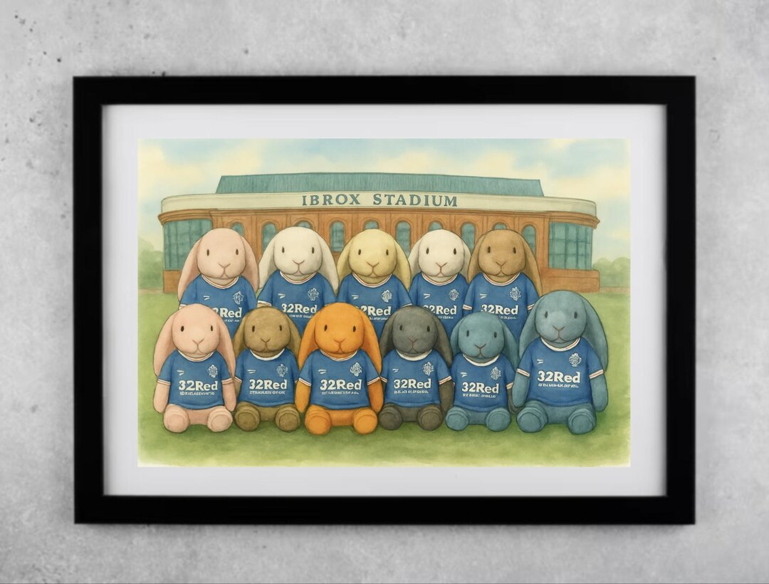 Jellycat Inspired Rangers Football Club Bunny Poster / Print - Etsy