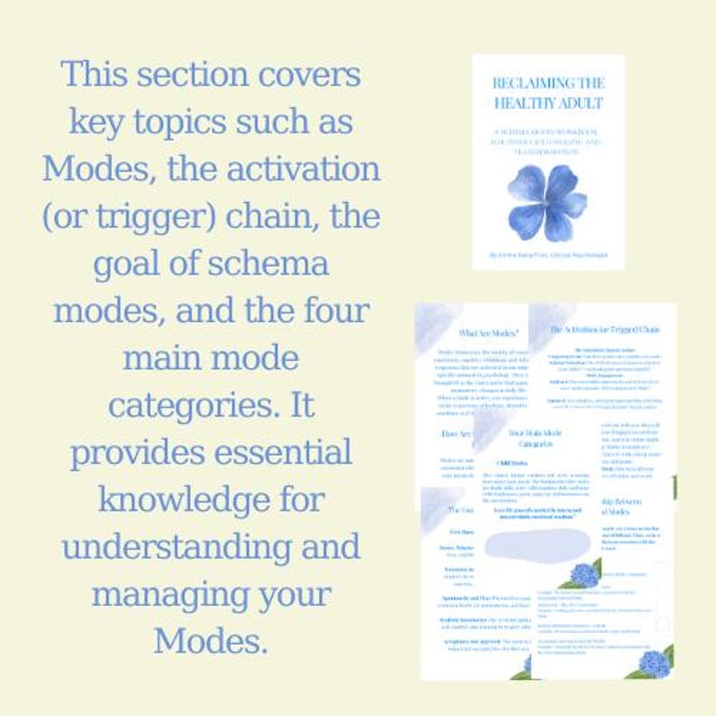 Schema Modes Workbook | Schema Therapy Guide for Inner Child, BPD ...