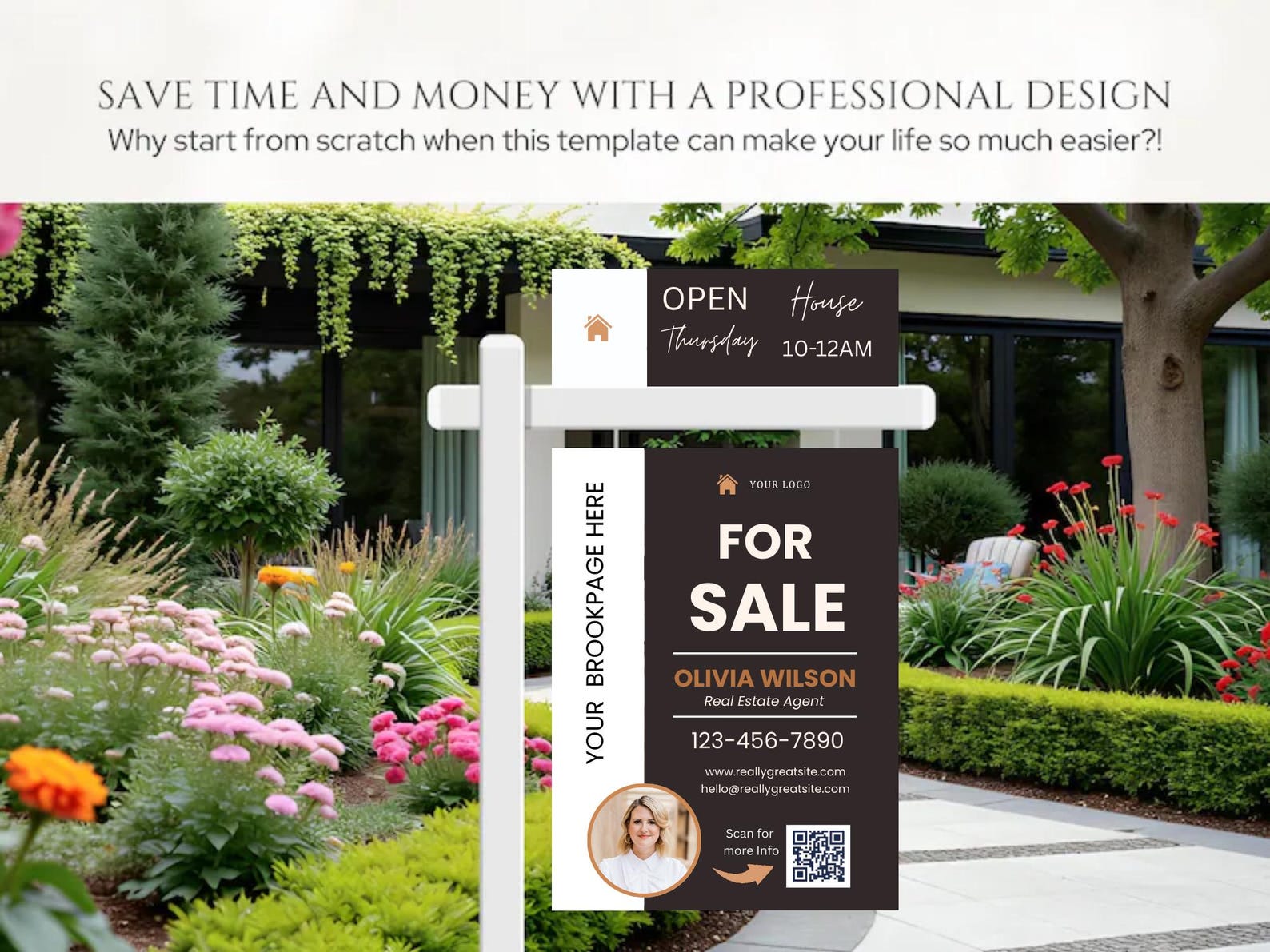 Modern Real Estate Sign Template | Realtor Marketing (canva Digital) - Etsy