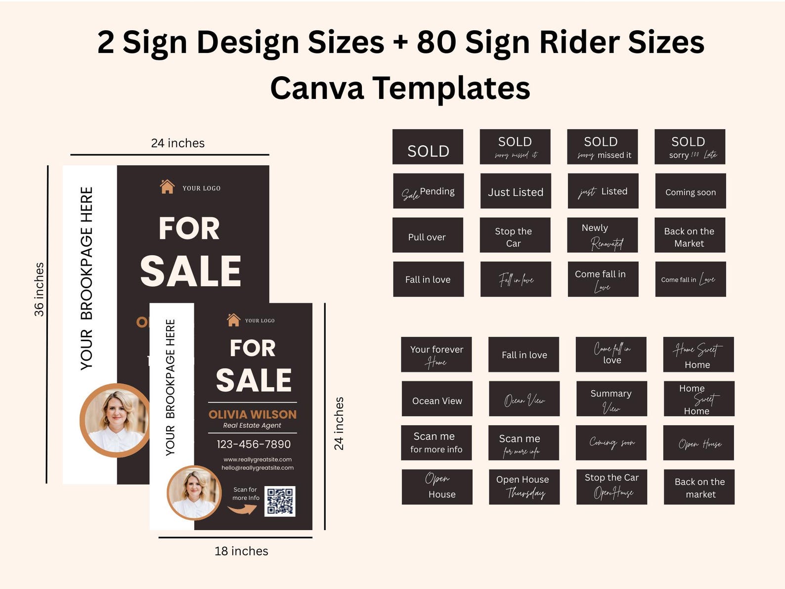 Modern Real Estate Sign Template | Realtor Marketing (canva Digital) - Etsy