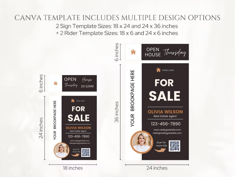 Modern Real Estate Sign Template | Realtor Marketing (canva Digital) - Etsy