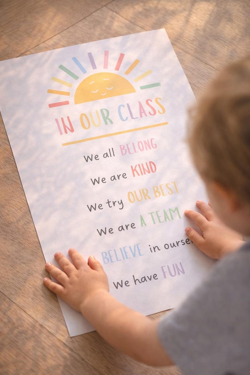 Classroom Rules Poster | Positive Behavior, Teamwork, Belonging ...